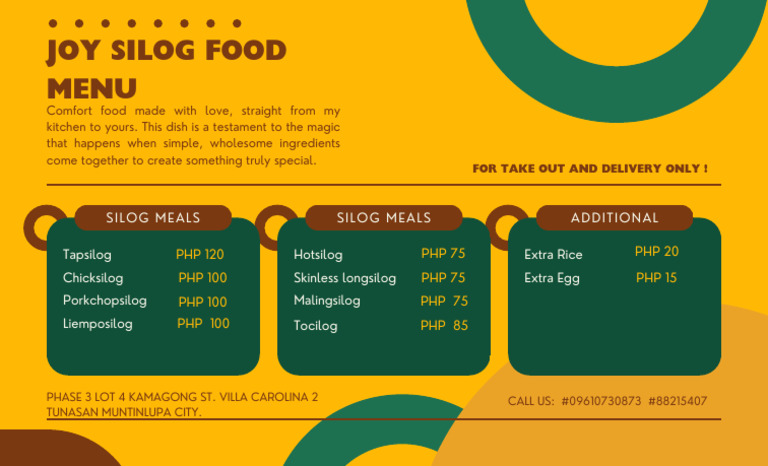 Yellow and Green Geometric Food Landscape Menu | PDF