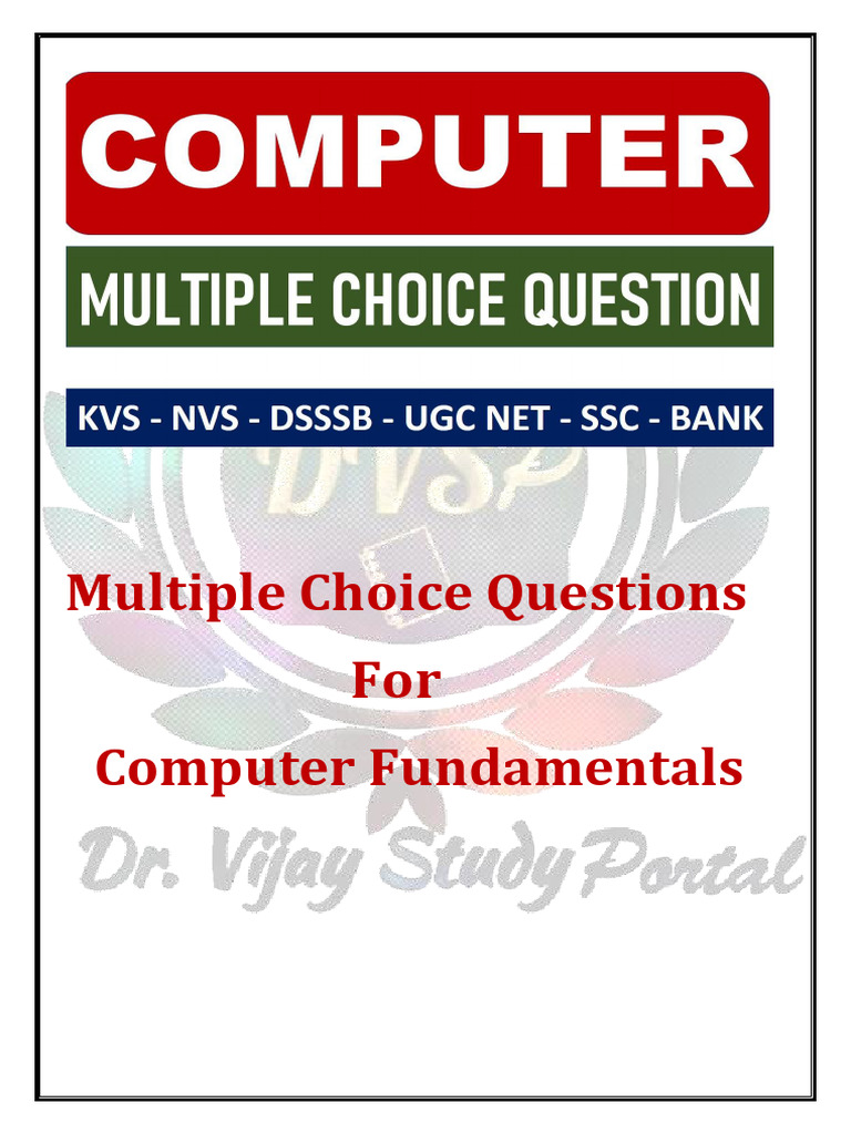 Computer Fundamentals MCQ Series For KVS, NVS, DSSSB, UGC NET ETC | PDF | Computer Data Storage ...