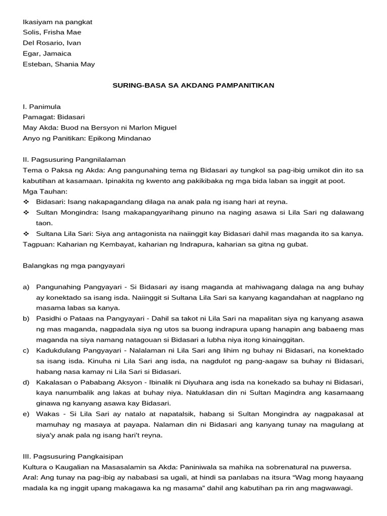 Filipino sa piling larang | PDF