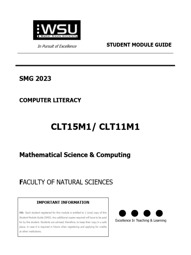 2023 CLT15M1-11M1 STUDENT MODULE GUIDE To Post | PDF