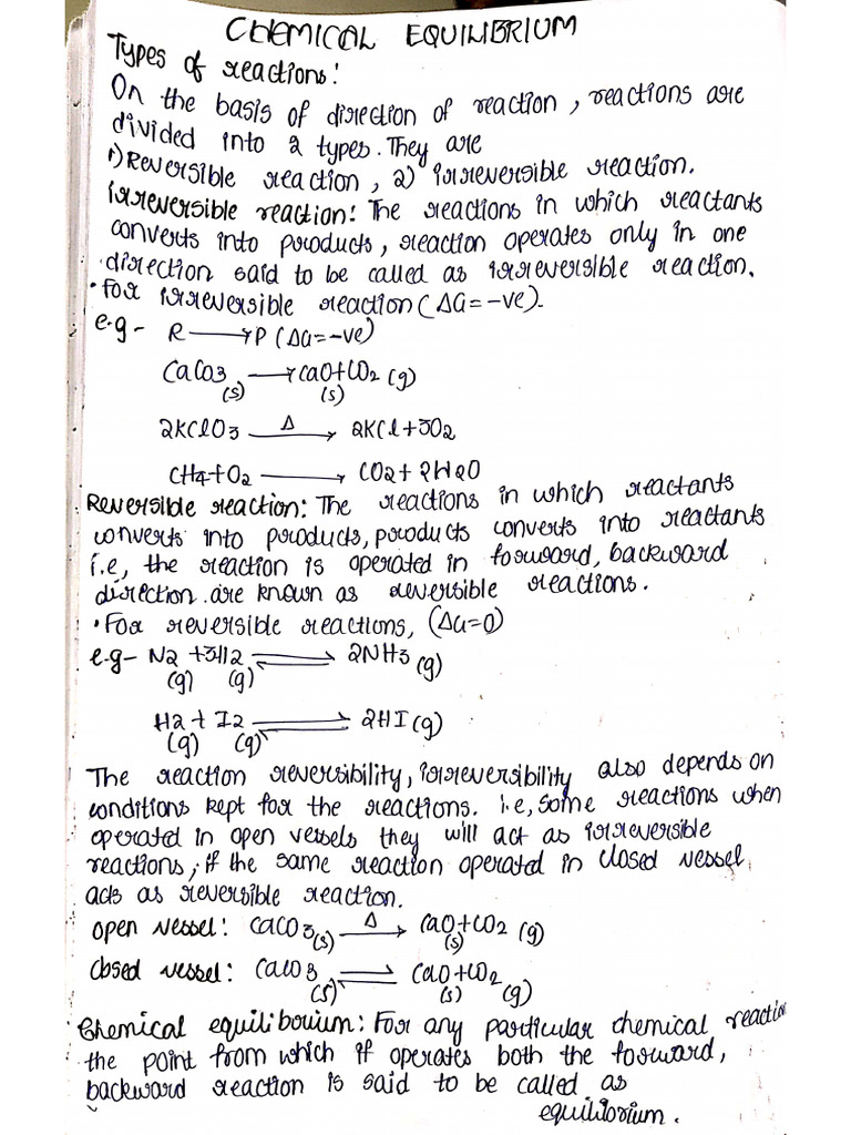 Chemical Equilibrium | PDF