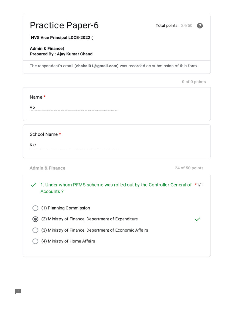 Practice Paper 6 | PDF