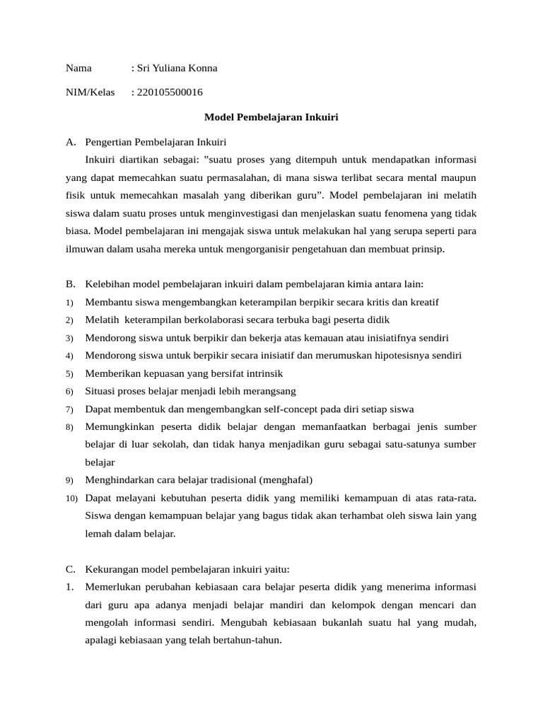 Tugas Strabel Inkuiri Learning | PDF