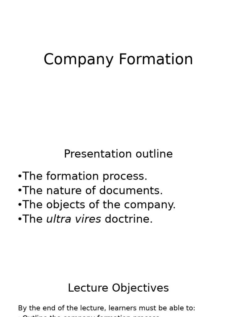 Company Formation | PDF