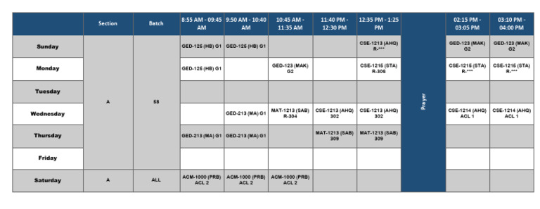Class Routine v3 Minimize | PDF