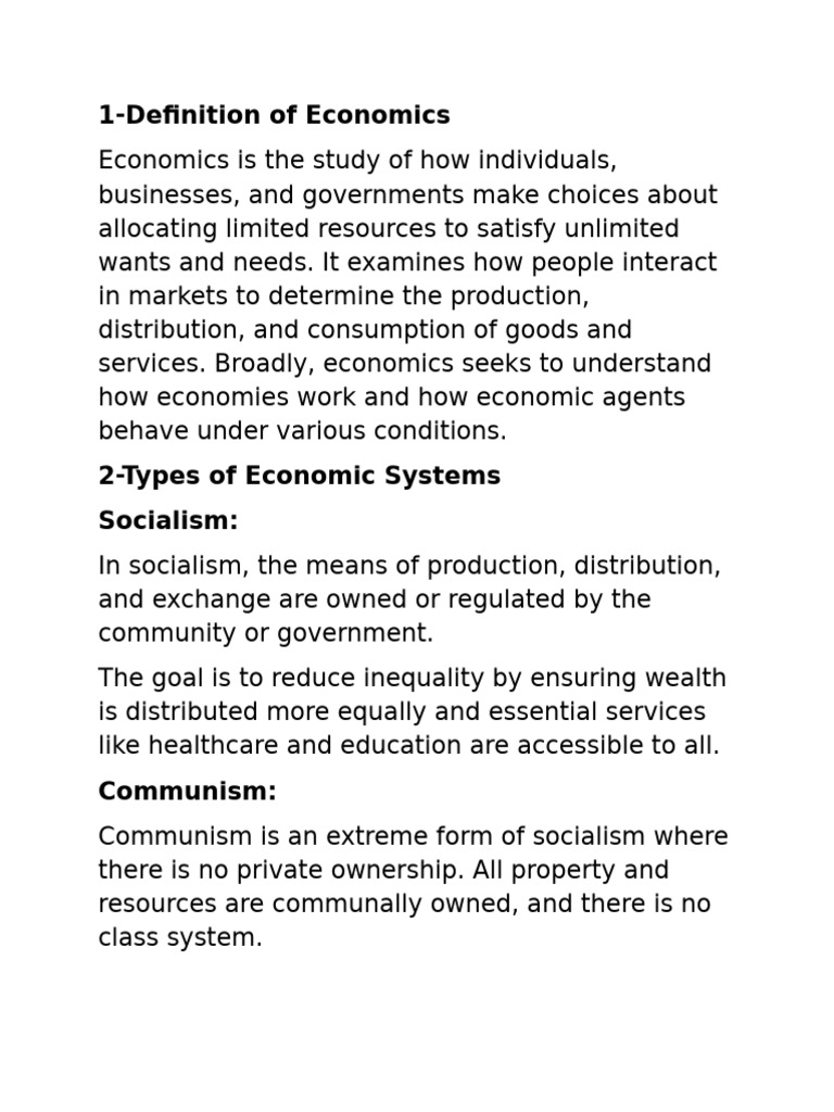 1-Definition of Economics | PDF