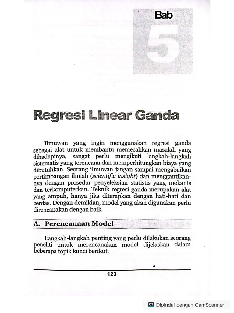BAB 5 REGRESI LINEAR GANDA | PDF
