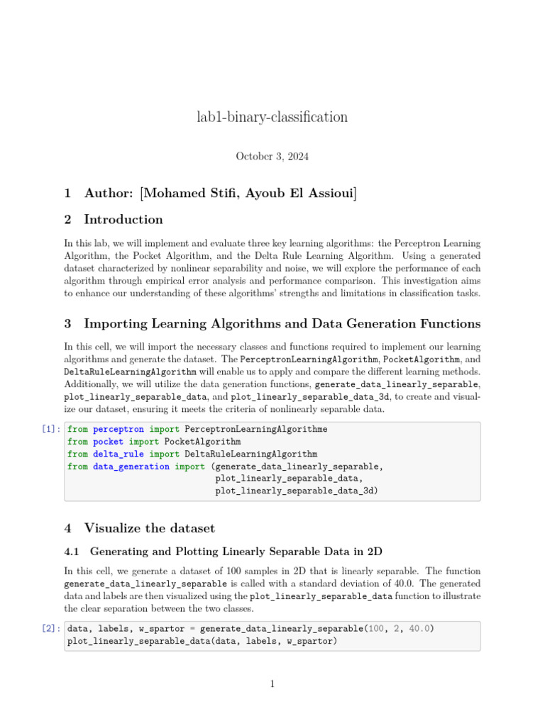 Lab1 Binary Classification | PDF