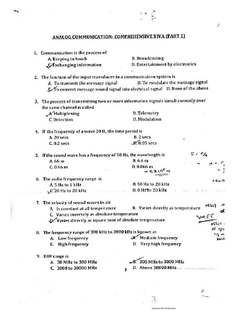 Analog Communication objective | PDF