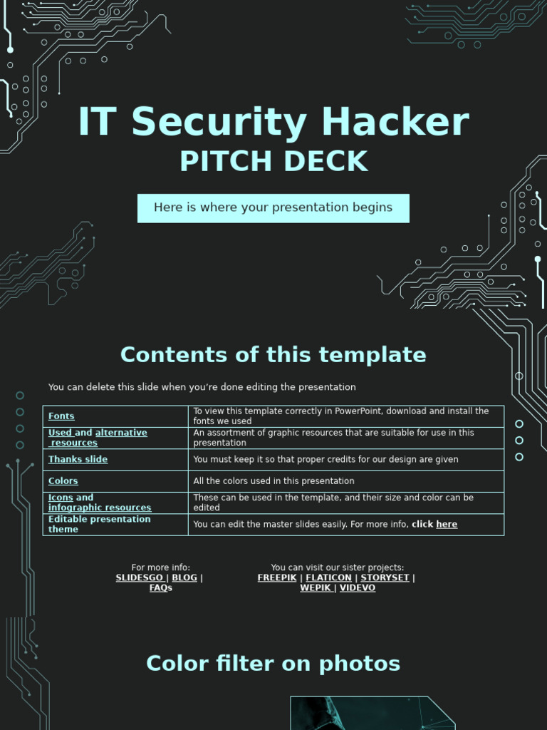 IT Security Hacker Pitch Deck by Slidesgo | PDF