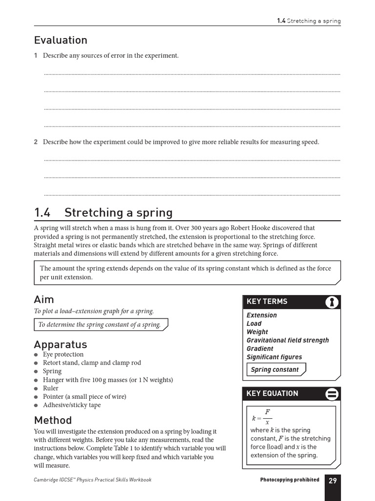 IGCSE Hodder Physics Practical Workbook-Pages-4 | PDF