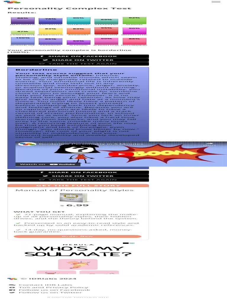 Personality Complex Test | PDF