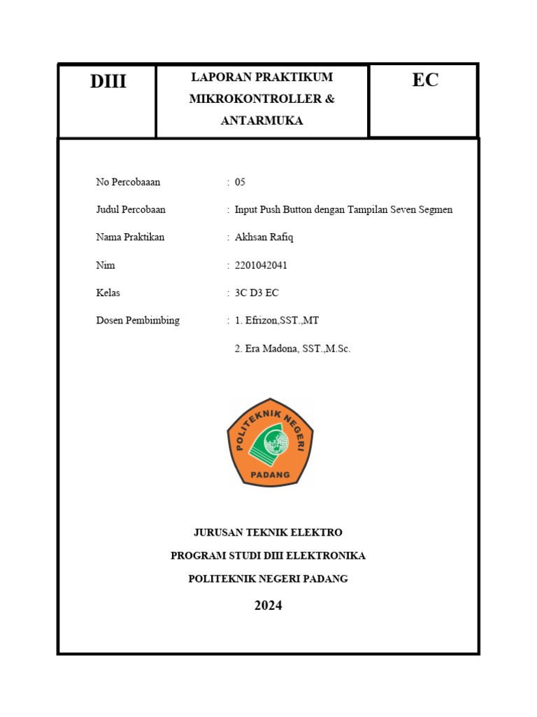 Laporan 05 Mikrokontroller | PDF