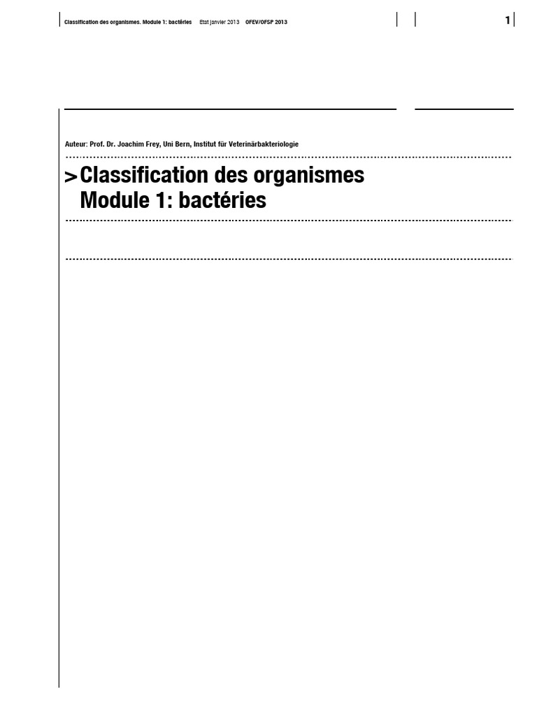 Classification Des Organismes Module 1: Bactéries | PDF