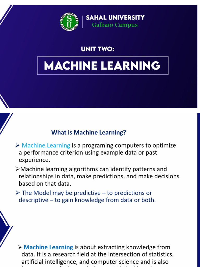 Artificial Intelligence U2 - Machine Learning | PDF