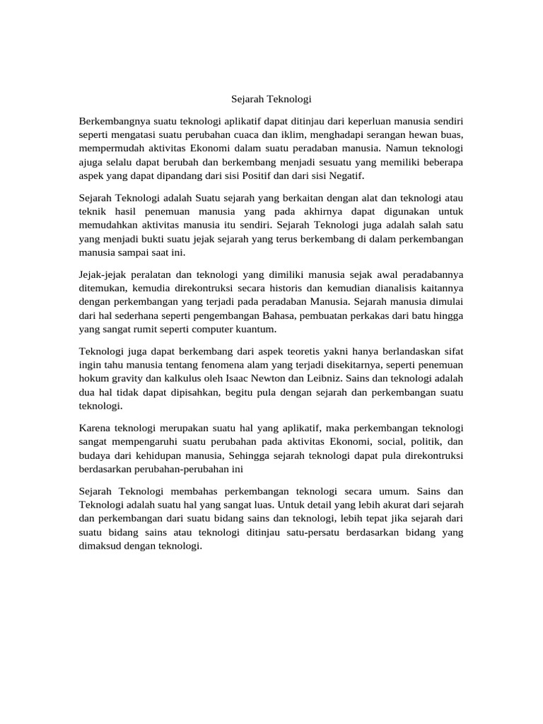 Artikel Sejarah Teknologi | PDF