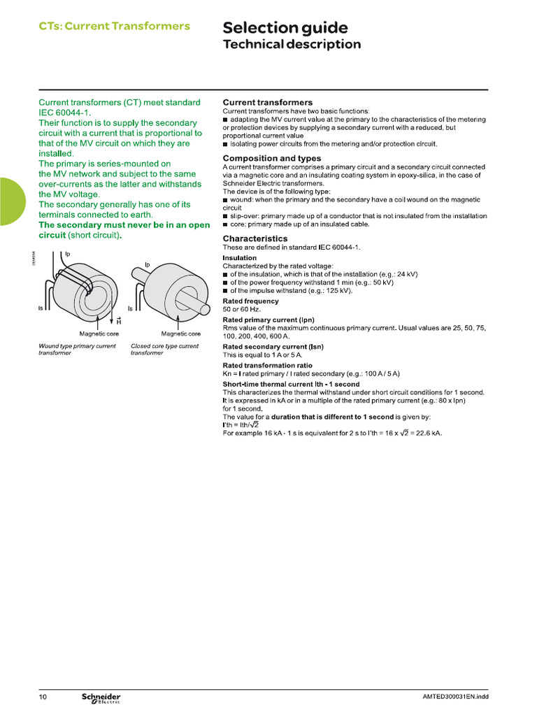 CT Selection Guide | PDF