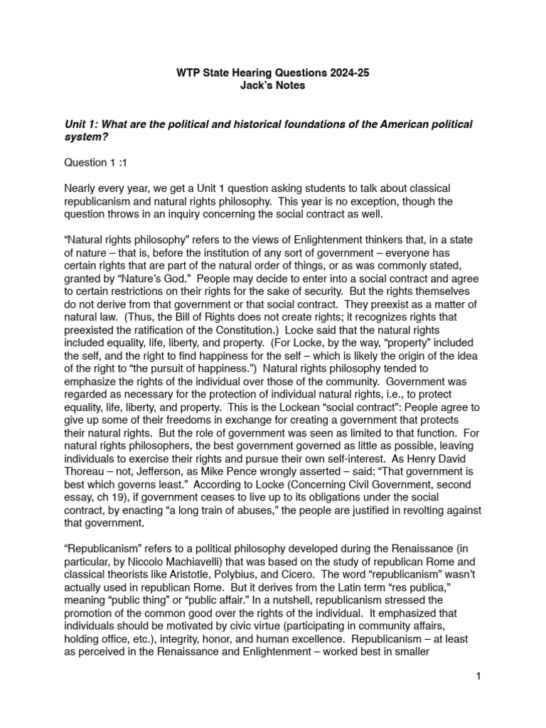 WTP State Hearing Questions 2024 | PDF