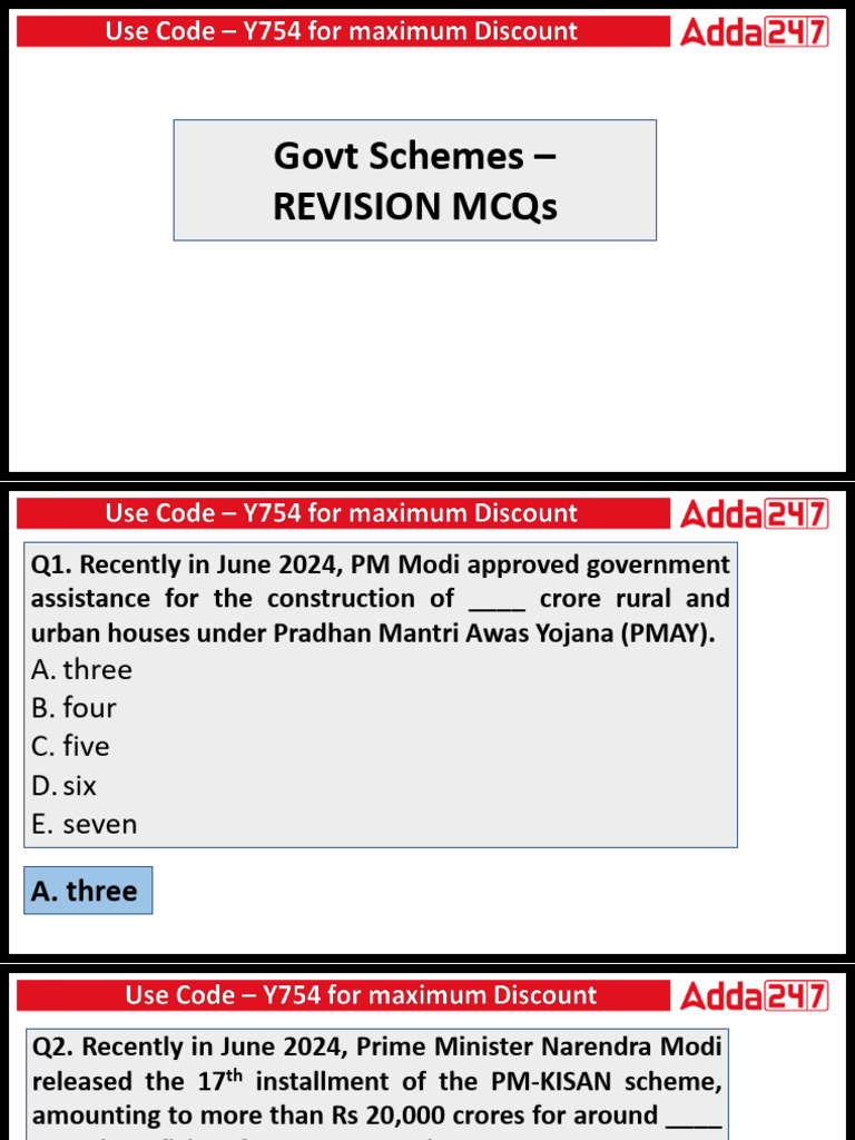 Class 25 - Govt Schemes | PDF