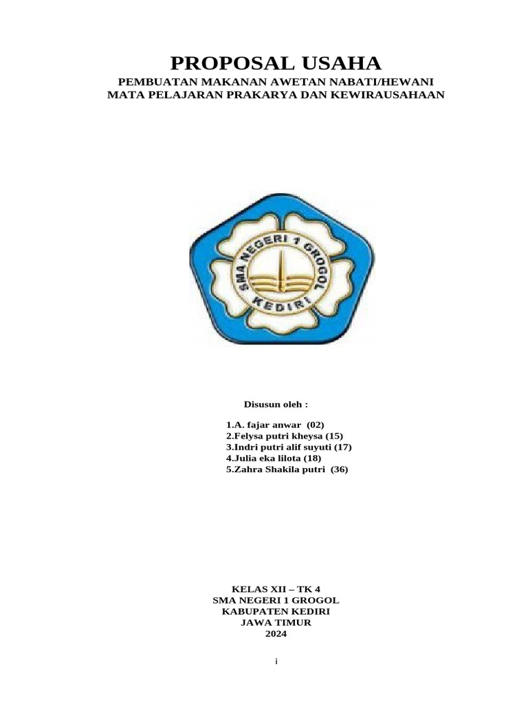 Contoh Proposal Makanan Awetan 01 | PDF