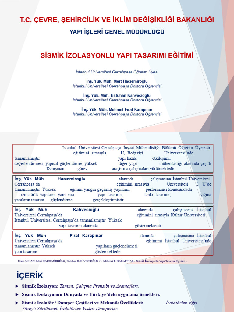 B Sismik Zolasyonlu Yap Tasar M E Itimi Sunumu 1706856189 | PDF