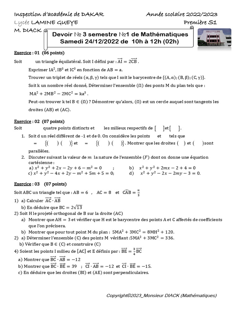 Dev3 Sem1 1s1 LLG 2022-2023 | PDF