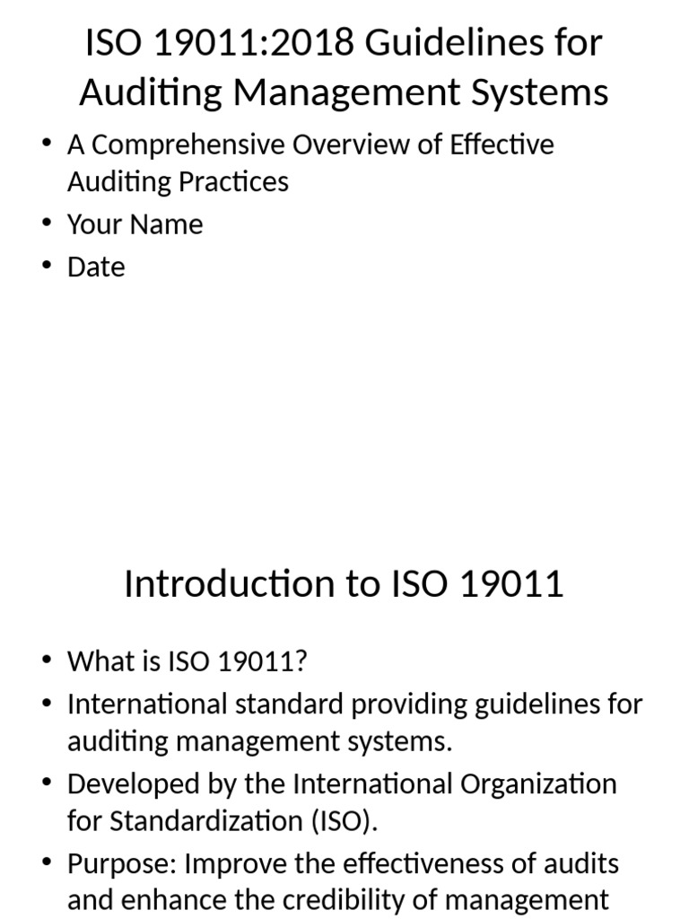 ISO 19011 2018 Auditing Management Systems | PDF