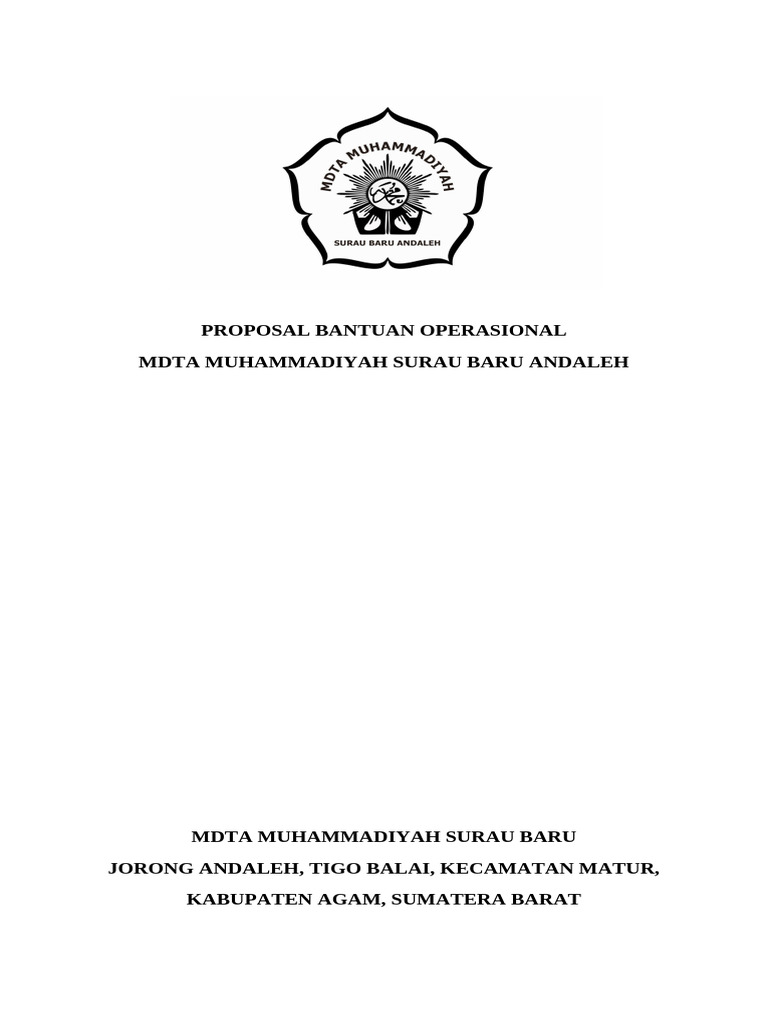 Proposal MDA Surau Baru | PDF