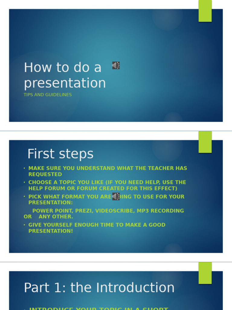 How to do a presentation (1) | PDF