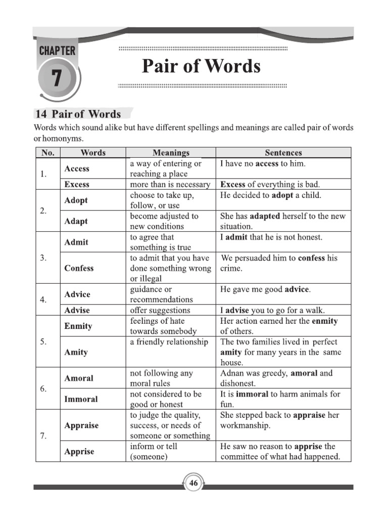 Pair of Words | PDF