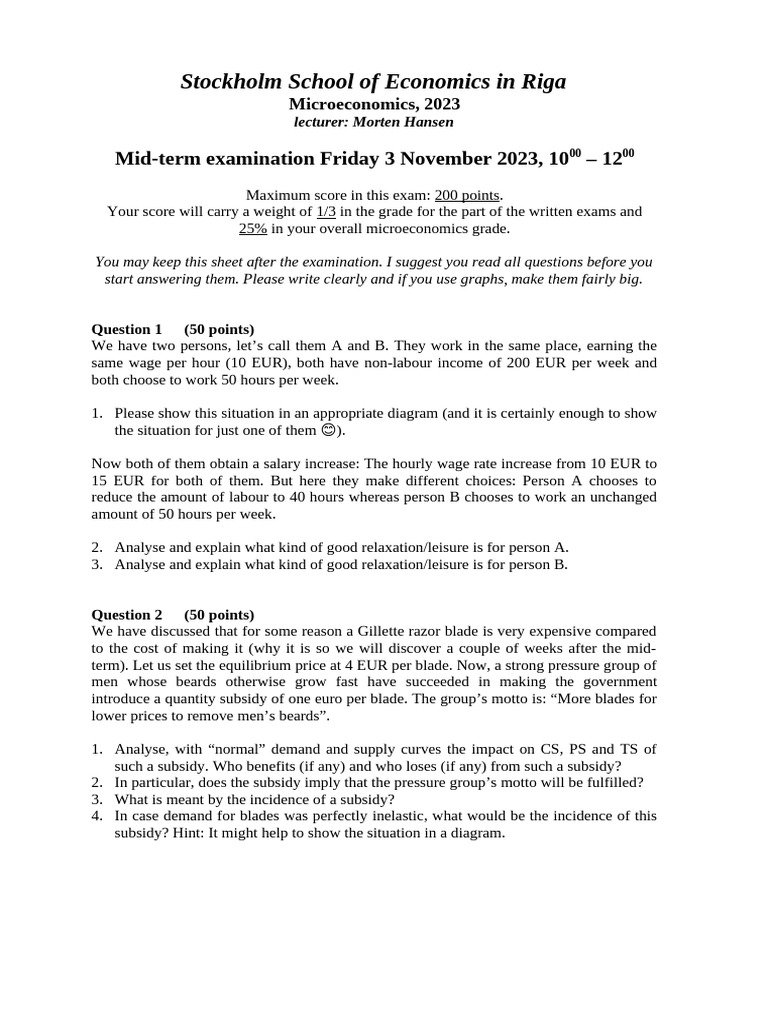 01 Mid Term Micro 2023 | PDF