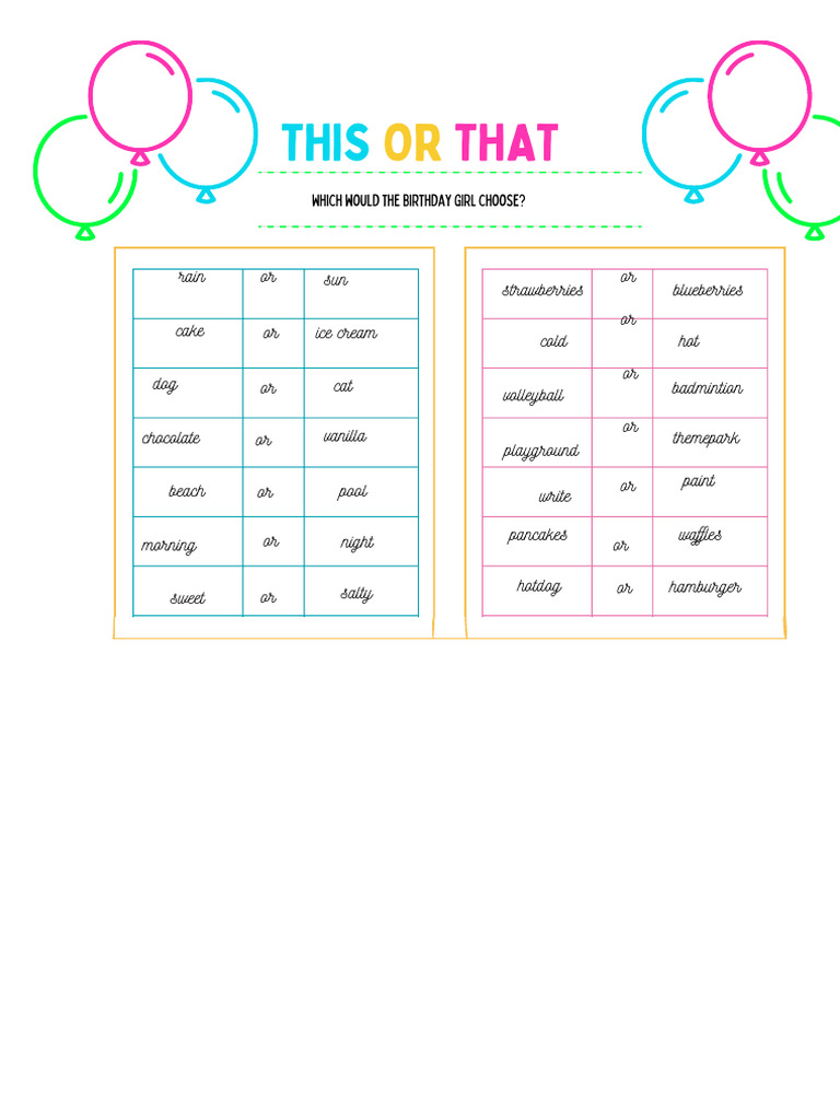 This or That | PDF