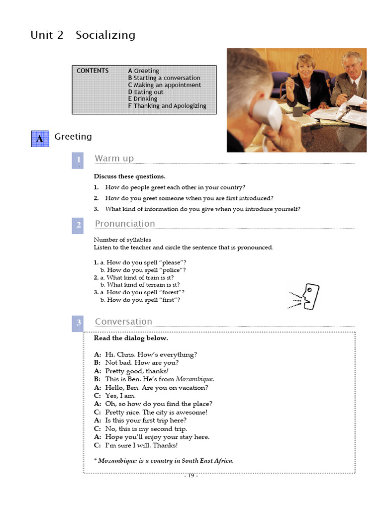 Socializing: Greetings and Conversations | PDF | Word | Morphology