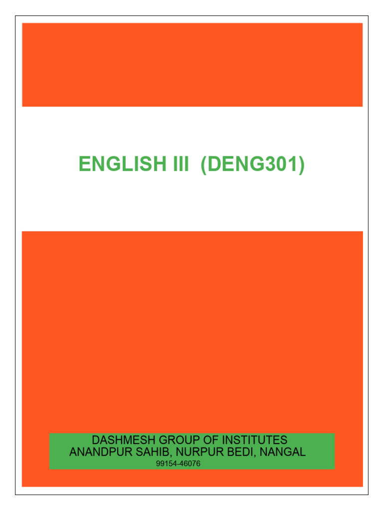 Deng301 English Iii | PDF