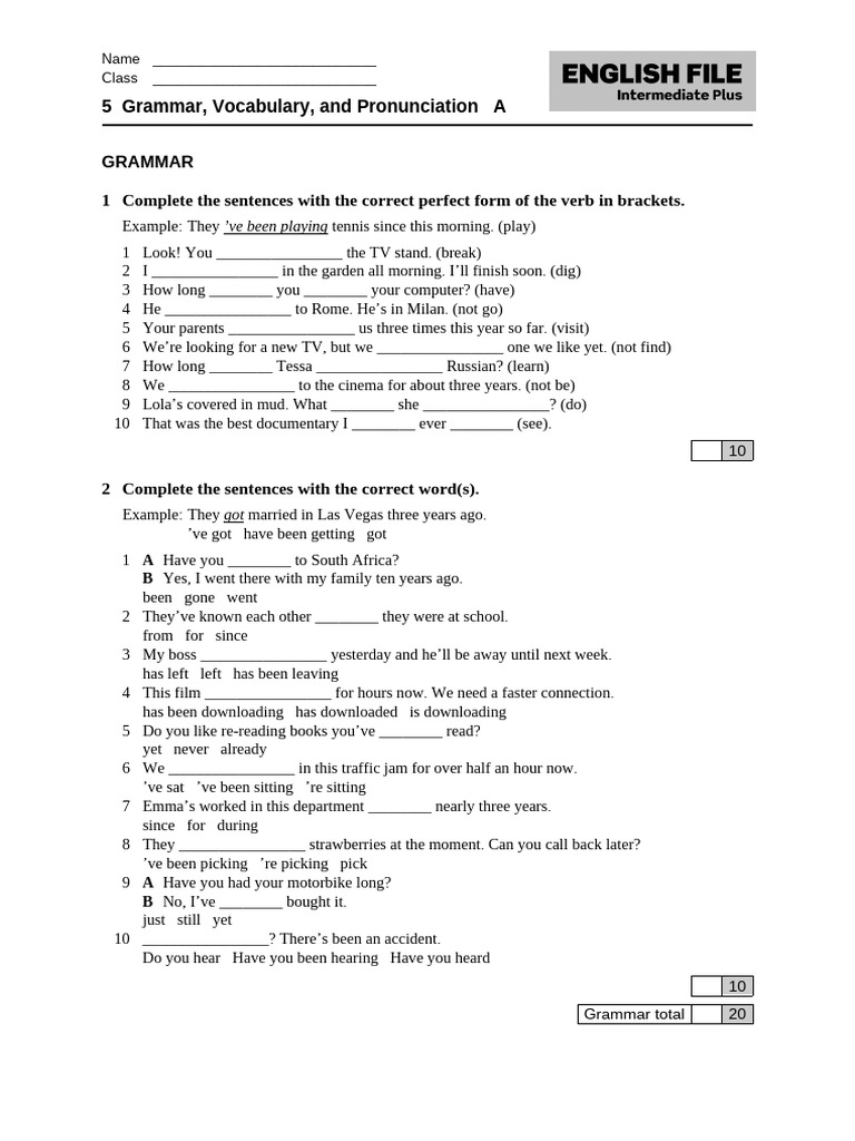 EIC 5 - Practice Exercises - Unit 5 | PDF