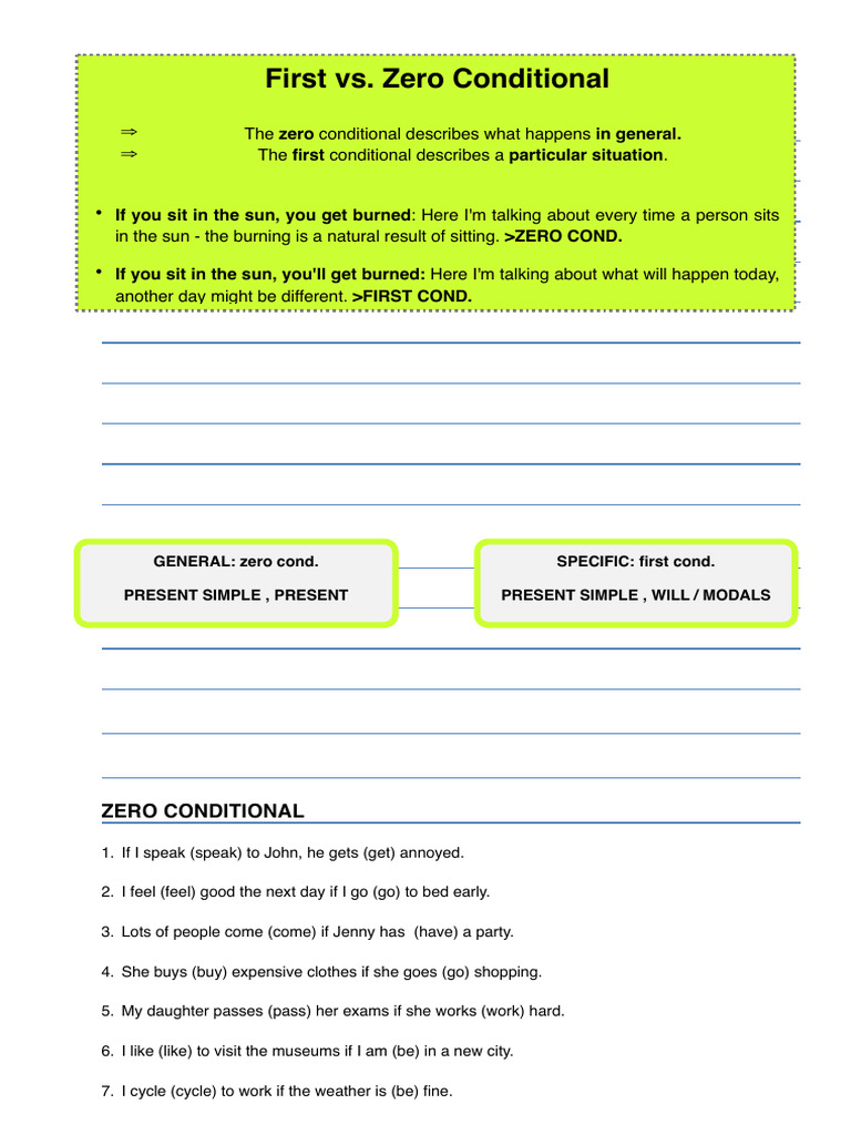 First vs. Zero Conditional | PDF