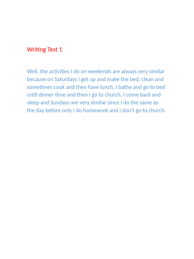 Writing Test 1 | PDF