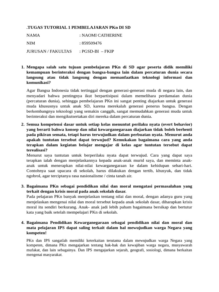 Tugas Tutorial 1 PKN NAOMI CATHERINE | PDF
