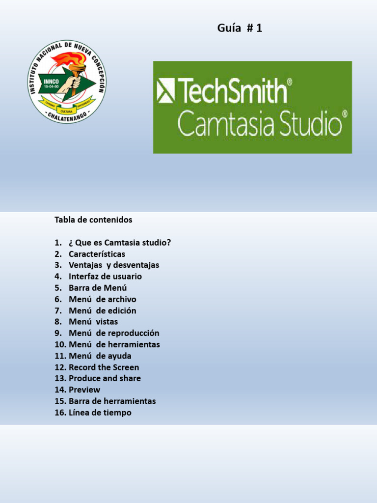 Guia 1 Camtasia Studio | PDF