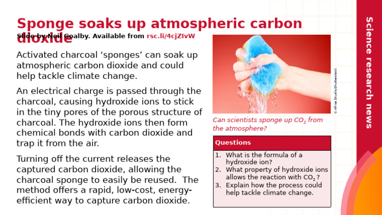 Sponge Soaks Up Atmospheric Carbon Dioxide: Slide by Neil Goalby ...