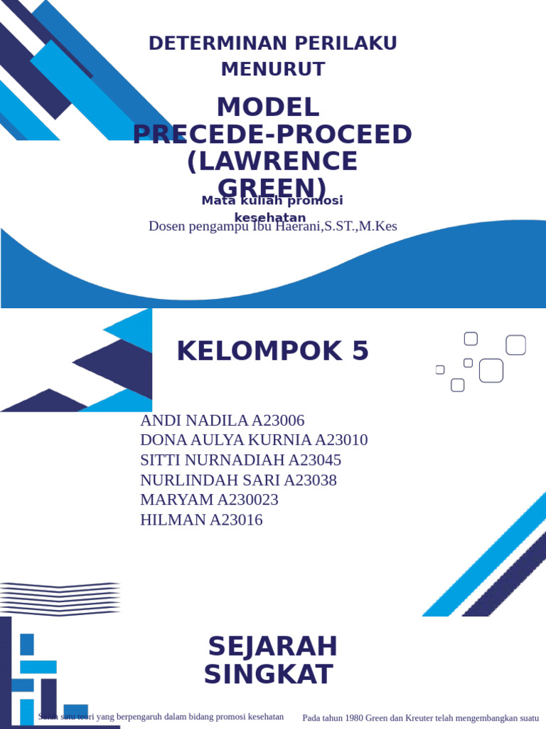 Klp.5 Determinan Perilaku Model Precede-Proceed (Lawrence Green) | PDF