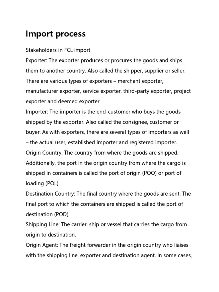 Import Process | PDF