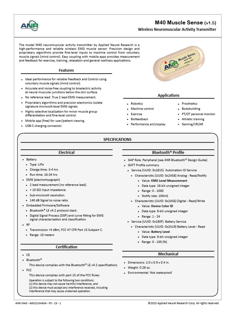 M40 ProductSheet | PDF
