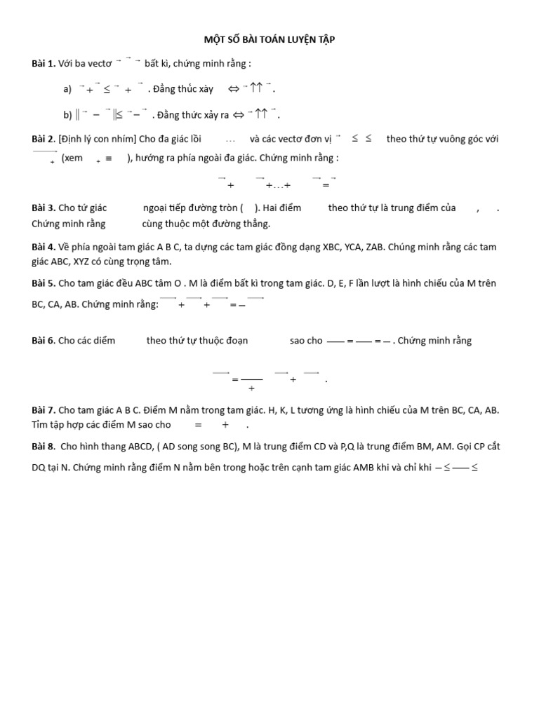 Bai Tap Luyen Tap Phep Toan Vecto | PDF
