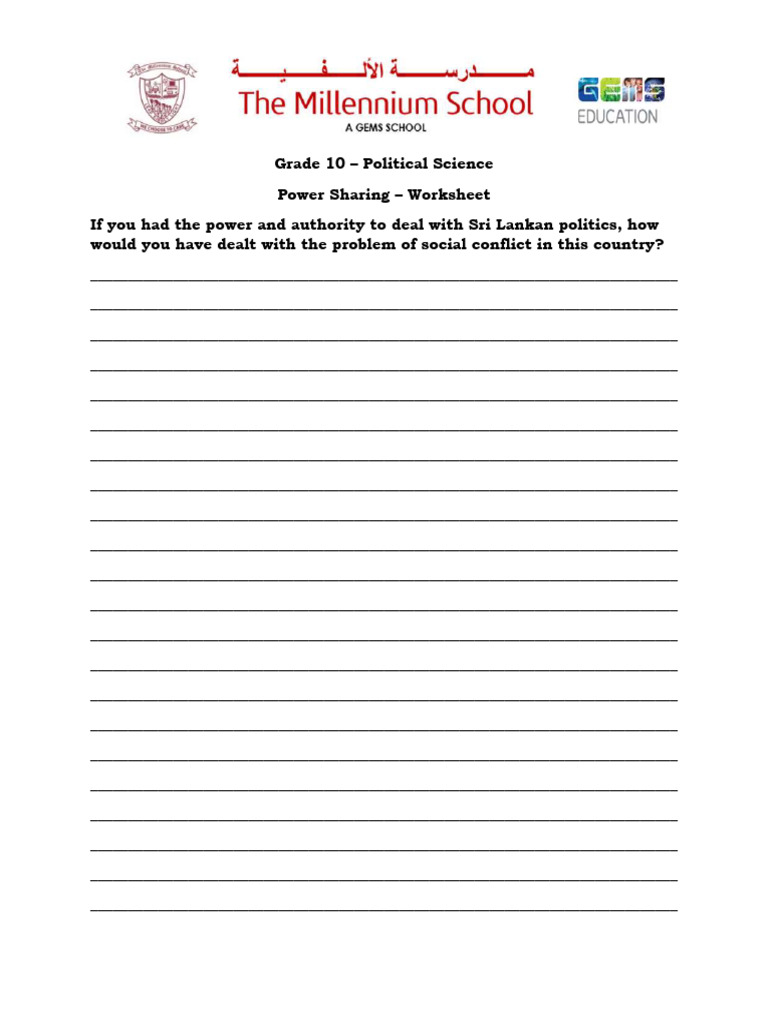 Power Sharing Worksheet | PDF