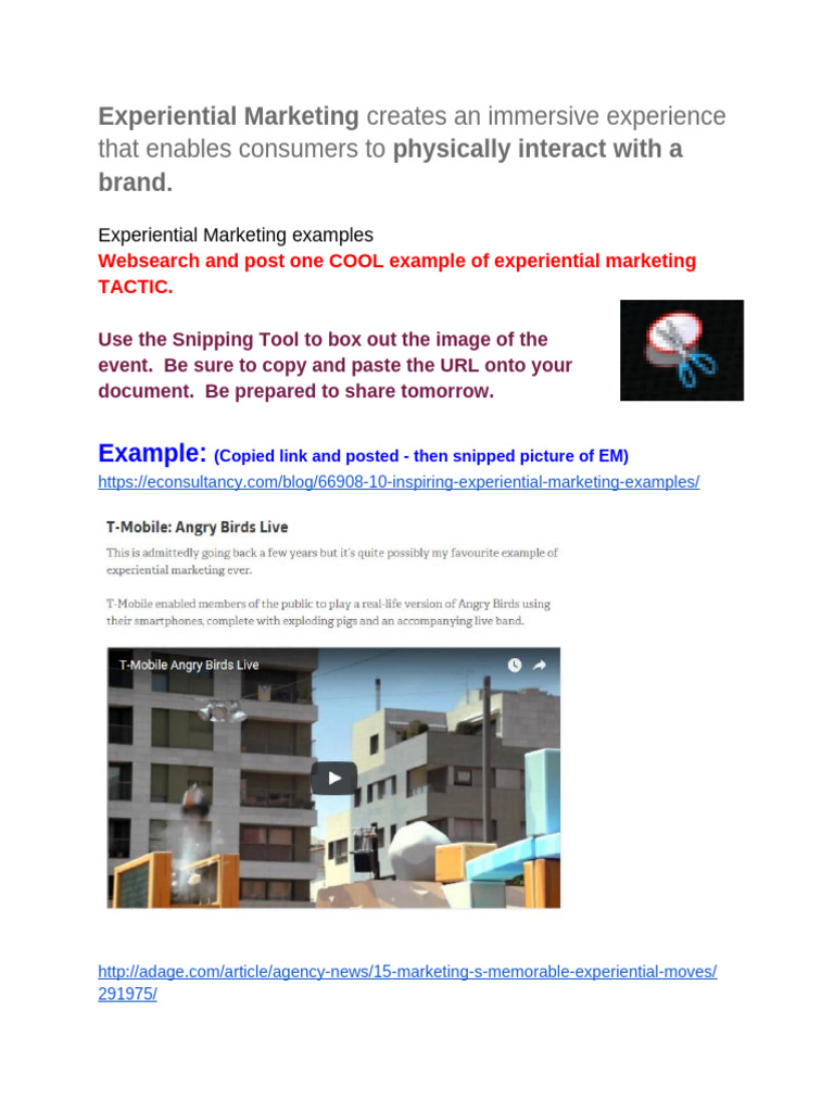 experiential marketing examples | PDF