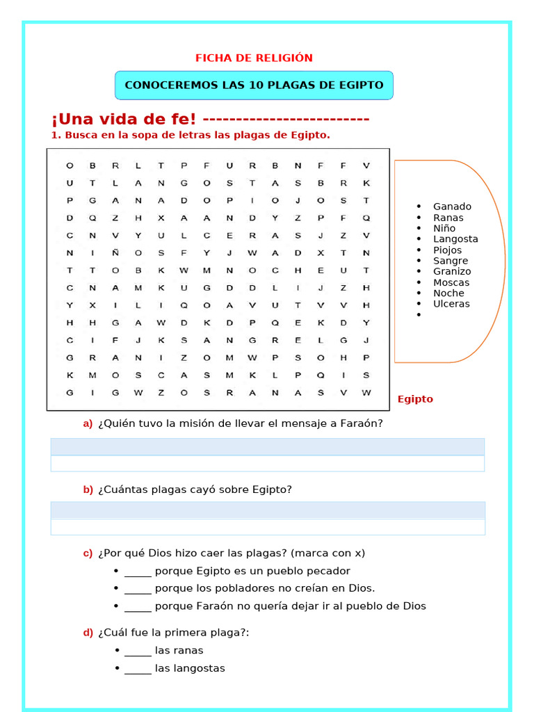 Ficha de Religion 01-10 | PDF