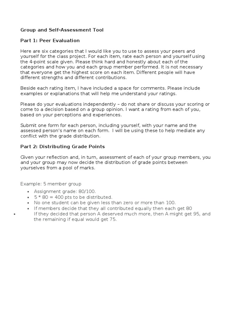 Group Assessment Tool | PDF | Educational Assessment | Behavioural Sciences