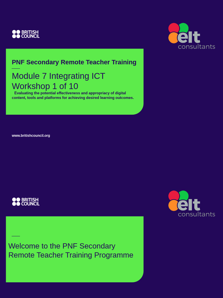 PT_Pre-workshop_Module 7 Integrating ICT_Workshop 1 of 10 | PDF