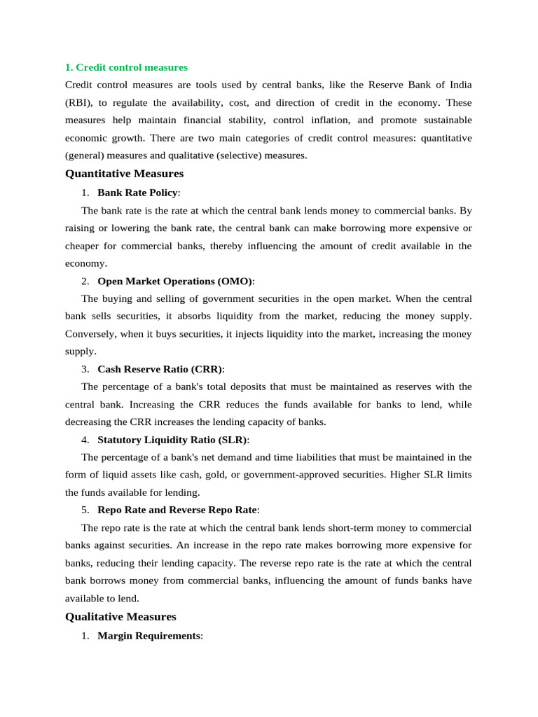 Credit Control Measures | PDF